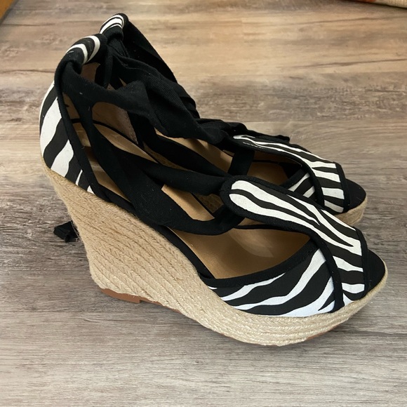 Theme | Shoes | Zebra Print Wedge Sandals | Poshmark